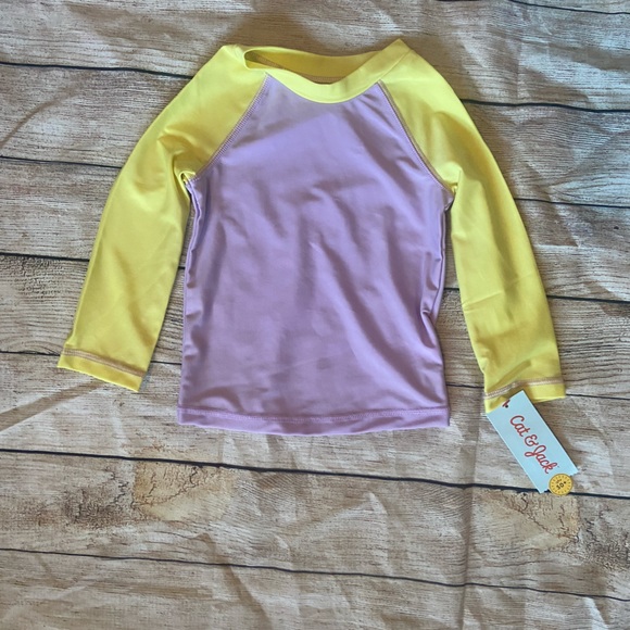 Cat & Jack | Swim | Bnwt 2t Lavender Purple Yellow Rash Guard Swim Top ...